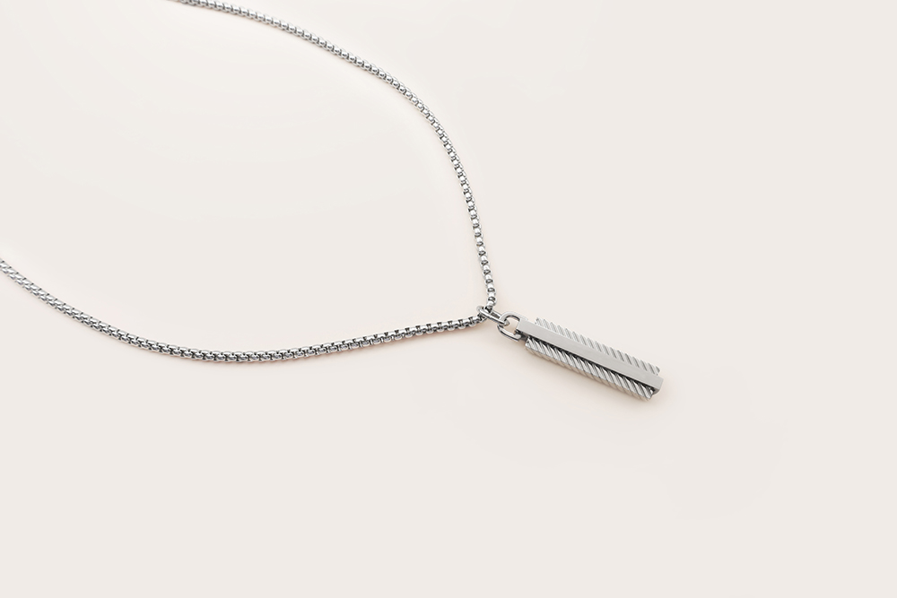 Linear Bar Necklace SN8577L - Linear - holamore